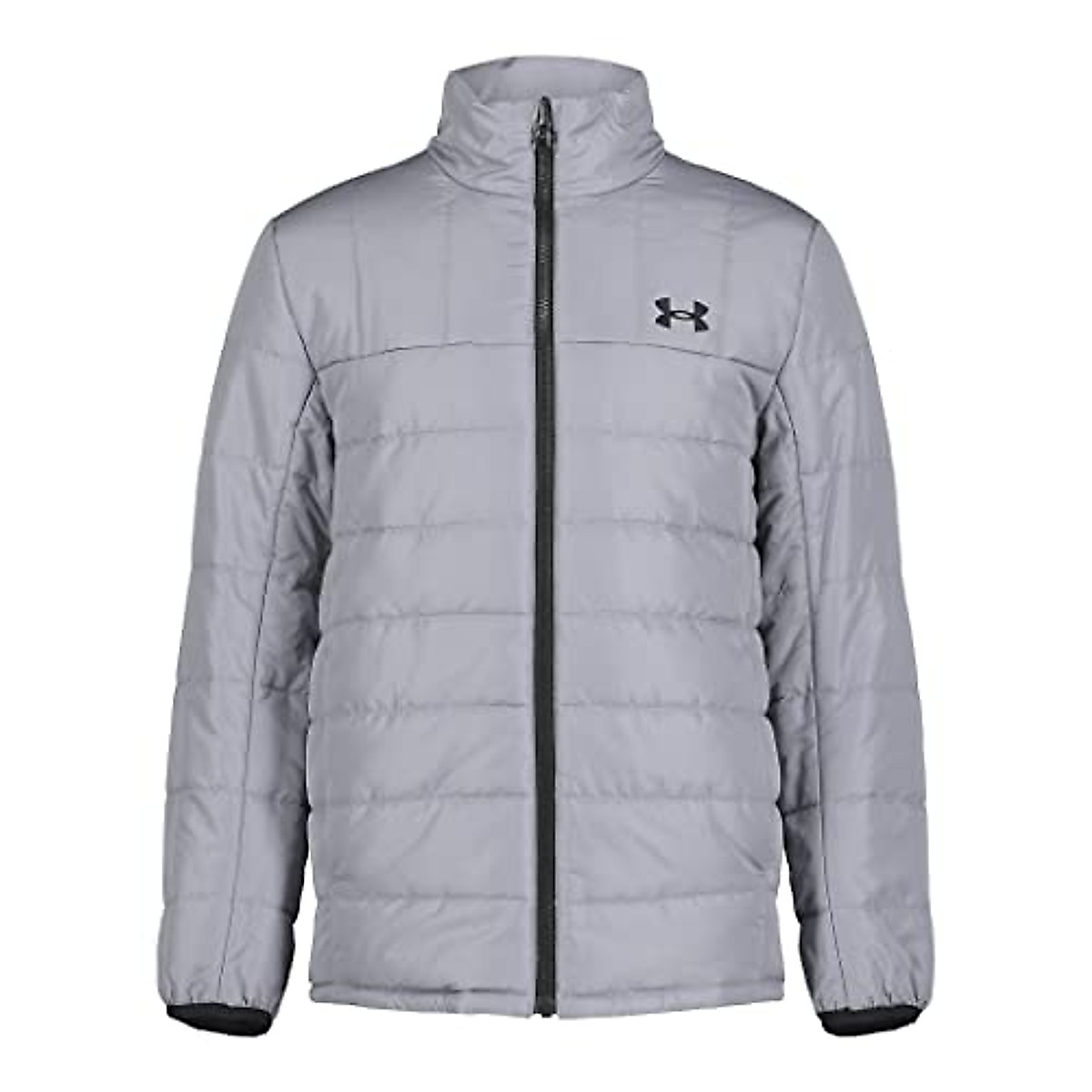 Under Armour Boys' Westward 3-in-1 Jacket, Removable Hood & Liner, Windproof & Water Repellant, Black Gray Block, 6