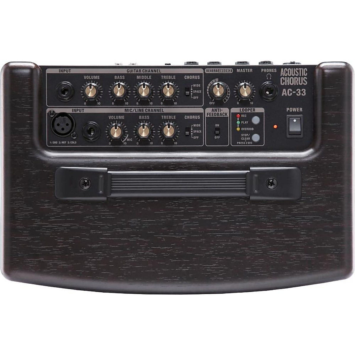 Roland AC-33 Acoustic Chorus Battery-Powered 30-Watt Guitar Amplifier, Rosewood, (AC-33RW)