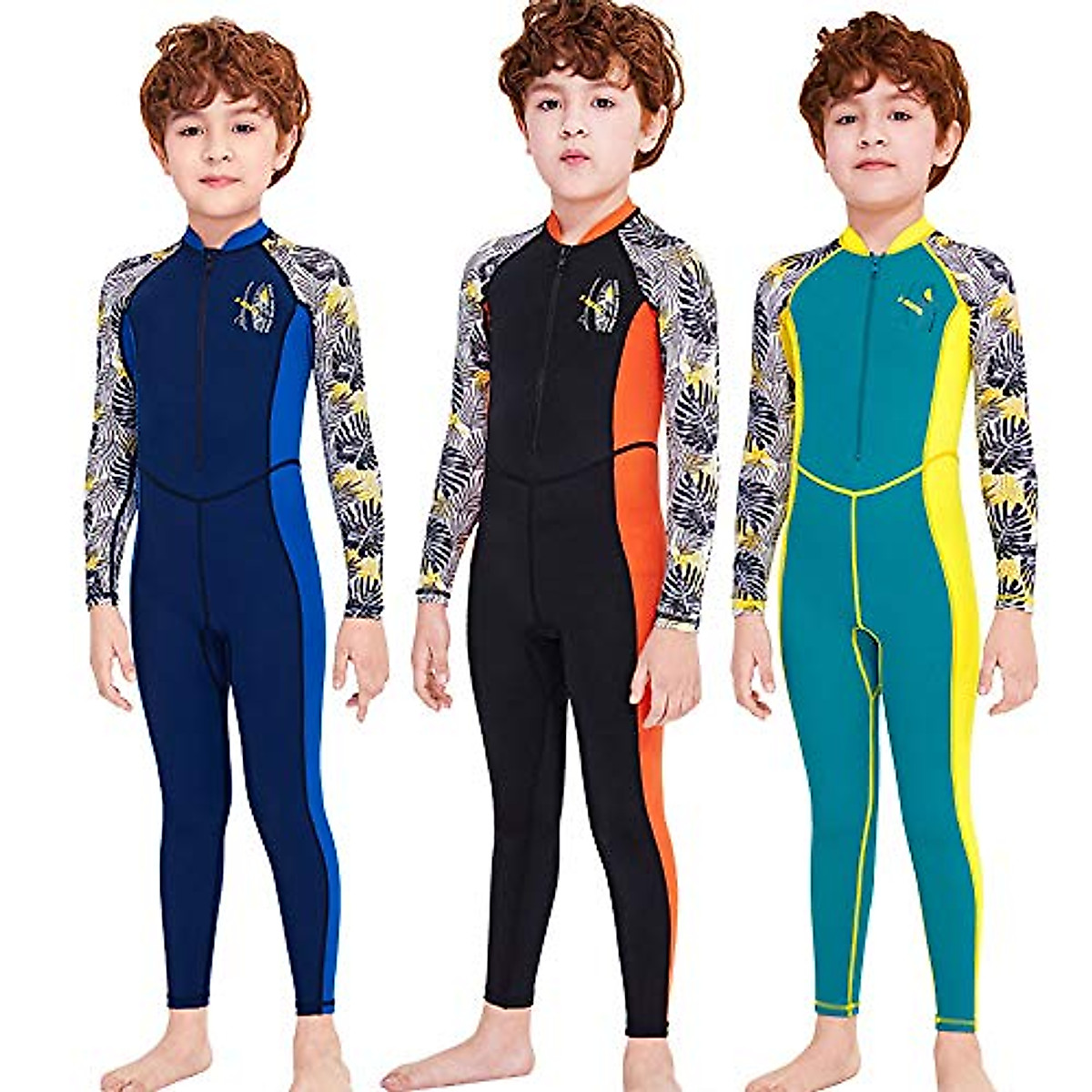 Youth Girls Boys One Piece Water Sports Sun Protection Rash Guard UPF 50+ Long Sleeves Full Suit Swimsuit Wetsuit Swimwear