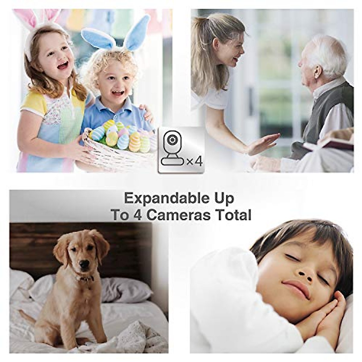 Axvue Video Baby Monitor, Comfortable Slim Design Handheld Enclosure, 4.3" Screen Monitor & 2 Camera, Range up to 1000ft, 12 Hour Battery Life, 2-Way Talk, Night Vision, Temperature Monitor, No WiFi