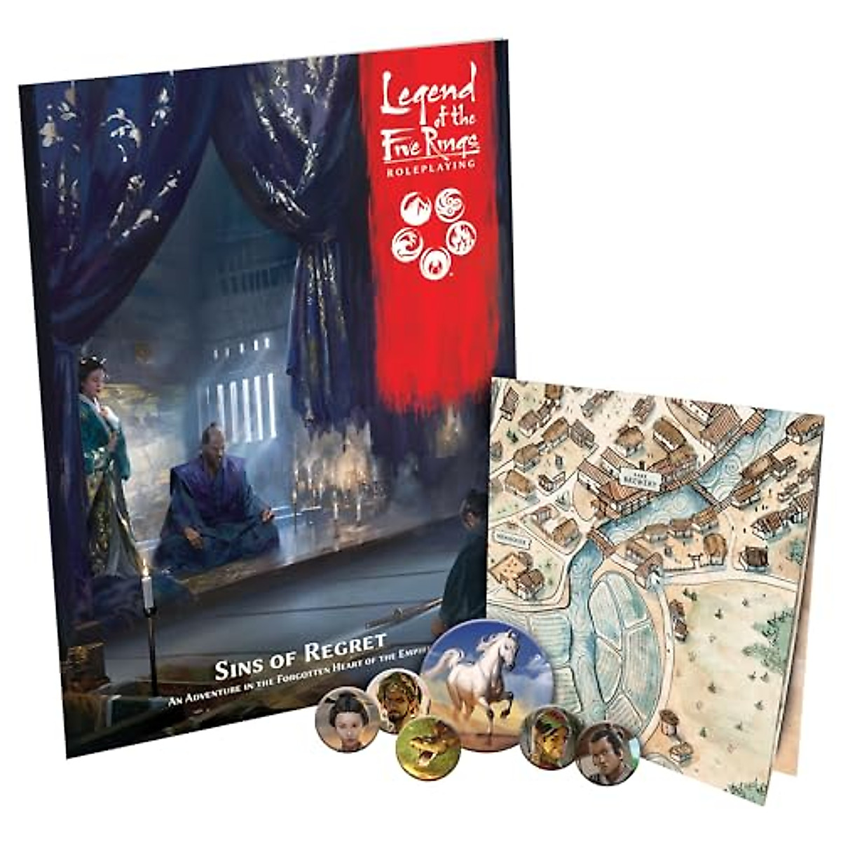 Fantasy Flight Games Legend of The Five Rings Roleplaying Game Sins of Regret Expansion Adventure Game, Strategy Game for Adults, Ages 14+ 3-5 Players, 2 Hour Playtime, Made by Edge Studio
