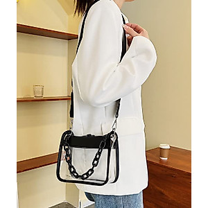 Clear Bag for Women Clear Crossbody Bag Clear Purse Stadium Approved Clear Shoulder Bag Satchel Hobo Bag Gift