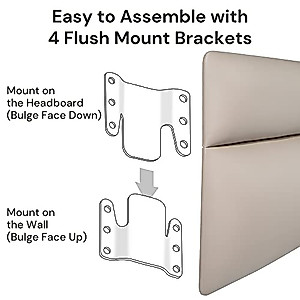 SunsGrove Wall Mount Faux Leather Headboard for Queen Size Bed, Modern Style Upholstered Headboard, Adjust Height Freely, Easy to Assemble (Nature, Queen)