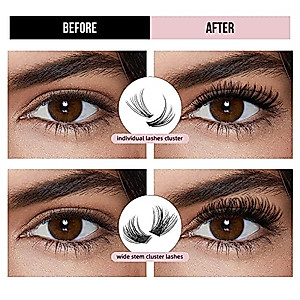 Higu clace Cluster Lashes Glue 5ml, Strong Hold 48Hours Lash Bond for Lash Clusters DIY Eyelash Extensions Individual Lash Glue, Black Glue Latex Free Eye Lash Glue for Personal Makeup Use(5ml,Black)