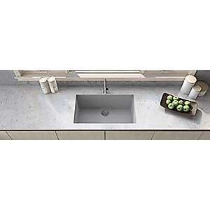 Ruvati 30 x 17 inch Granite Composite Undermount Single Bowl Kitchen Sink - Silver Gray - RVG2030GR