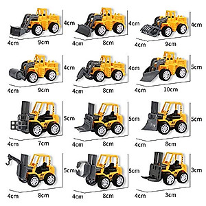 Pull Back Construction Vehicles Toy Set, Christmas Stocking Stuffers - Assortment - Cars and Trucks – Toys for kids Birthday Party Favors – Car, Vehicle, Truck for Boys Toddlers