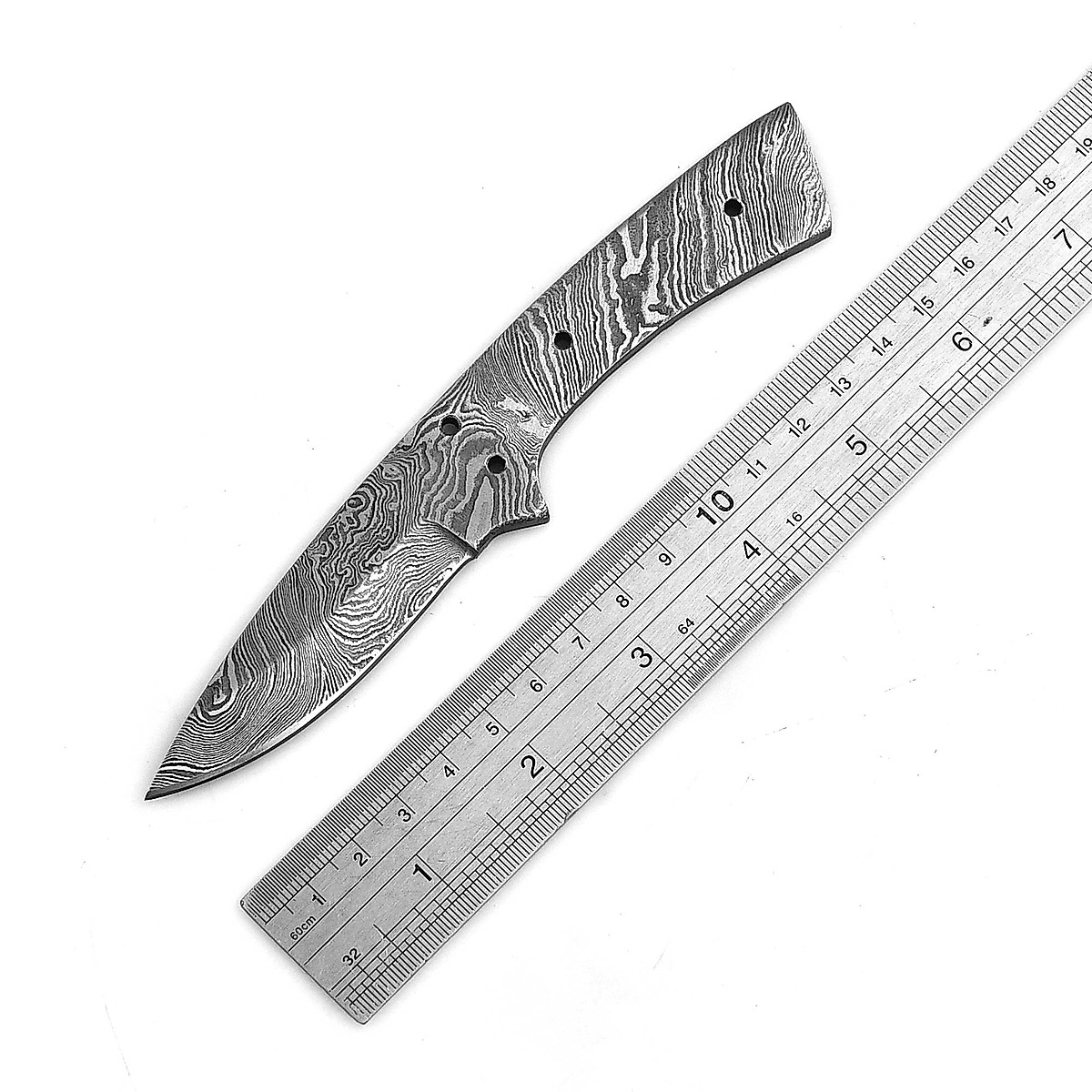 ColdLand Damascus Steel Knife Blanks Blade for Knife Making 6" Handmade DIY Knives Making Blades - Hand Forged Knife Blanks Full Tang Skinner Blank Knife Making Supplies - Grey NB125