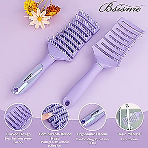 Hair Brush, Curved Vented Brush Faster Blow Drying, Professional Detangling Hair Brushes for Women Men Kids, Paddle Detangler Brush for Wet Dry Curly Thick Straight Hair