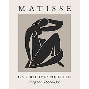 UPWOIGH Matisse Black And White Wall Art Poster Set of 3, 12x16in Unframed Real Quality Canvas Paintings for Tasteful Art Poster, Decoration in Living Room, Bathroom,Hallway Bedroom