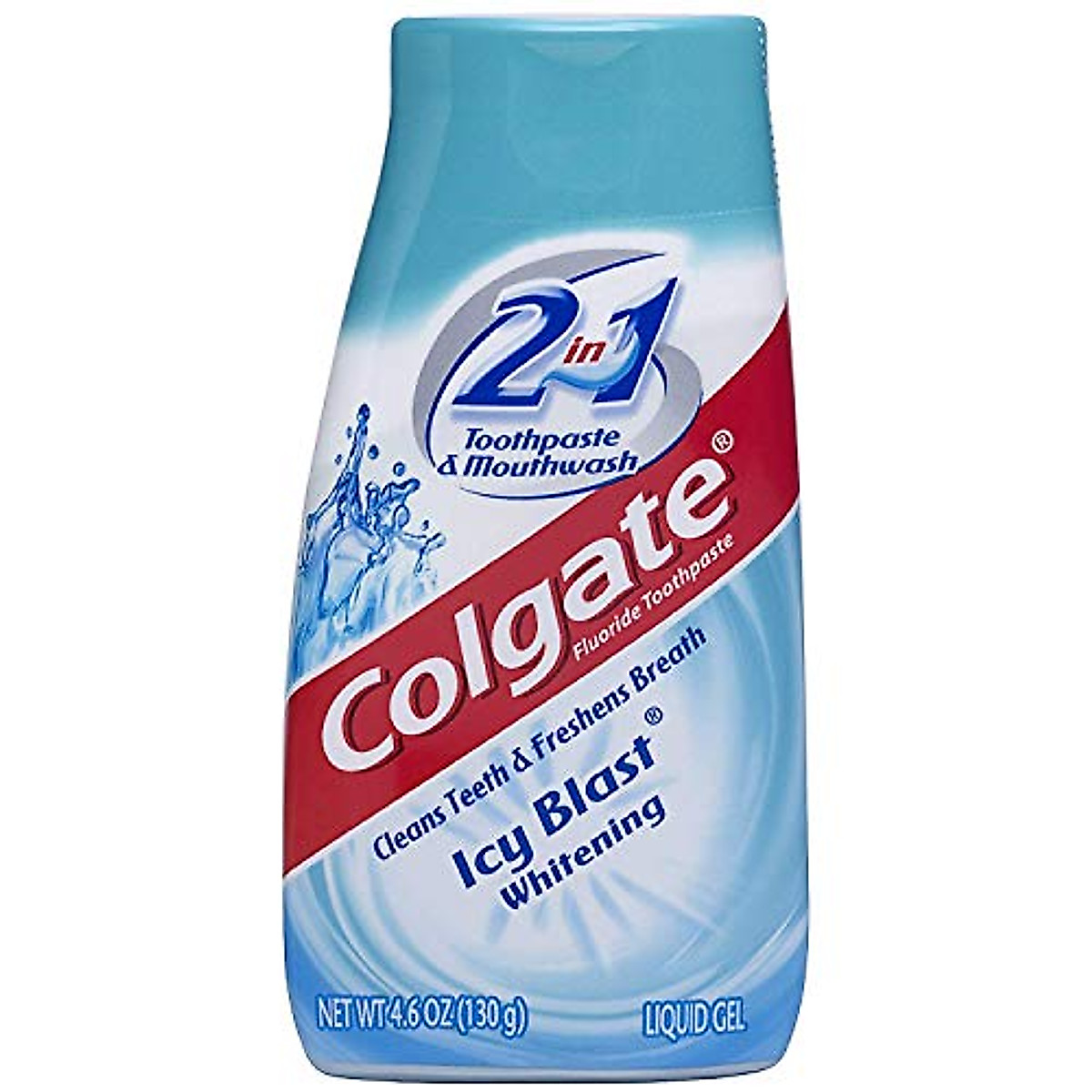 Colgate 2n1 Icy Blast Tp Size 4.6z Colgate Icy Blast Whitening Liquid Gel 2-In-1 Toothpaste & Mouthwash (Pack of 4)