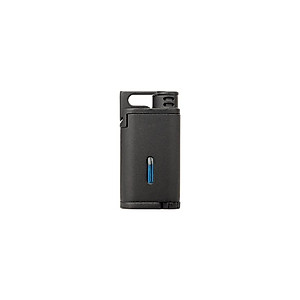Colibri Belmont Single Jet Flame Butane Lighter, Windproof & Refillable, Cigar Enthusiast's Choice with Blue Fuel Window and Adjustable Flame (Metallic Black)