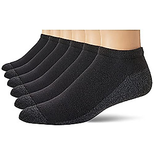Hanes mens Hanes Men's Max Cushion Low Cut 6-pair Pack, Available in Big & Tall Casual Sock, Black, 12-Jun US