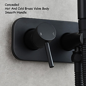 Brass Handheld Bidet Toilet Sprayer, Wall Mount Baby Cloth Diaper Sprayer, Concealed Bidet Sprayer Hot and Cold Water, Handheld Bidet Sprayer for Toilet Cleaning and Personal Hygiene (Black)