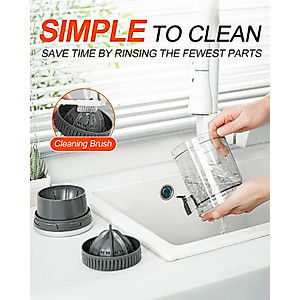 Electric Citrus Juicer Rechargeable - Electric Juicer Machines with USB and Cleaning Brush Portable Compact Juicer for Orange, Lemon, Limes