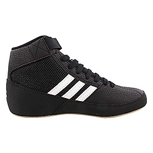 adidas Boy's HVC Wrestling Shoe, Black/White, 13 Little Kid