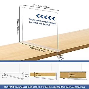 Famyards 6 PCS Clear Shelf Dividers for Closet Organization, Purse Organizer for Wooden or Vertical Shelving, Perfect for Sweater, Shirts, Handbags in Bedroom