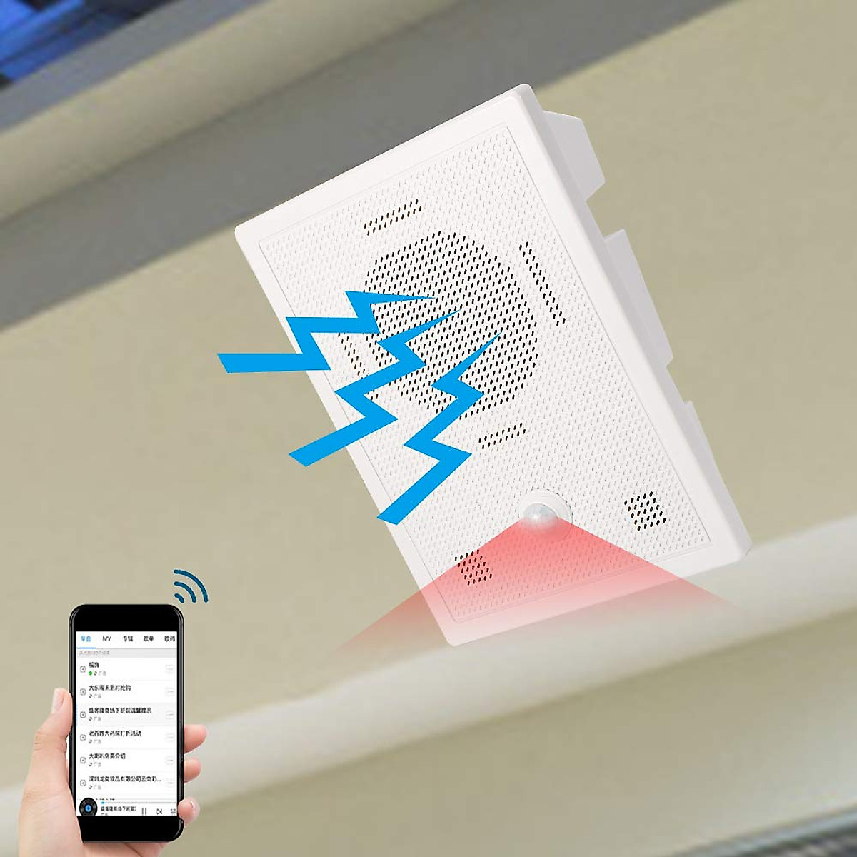 Voice Recordable Audio Player, Entrance Welcome Doorbell, Entrance Greeting Speaker for Shop Store Supermarket with High Decibel Motion Sensor (US)