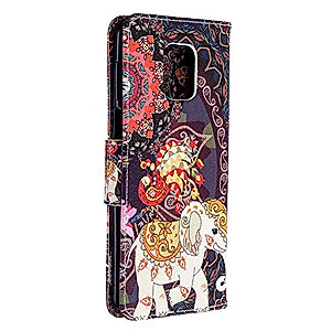 Asdsinfor Compatible with Xiaomi Redmi Note 9S Case Wallet Case, Credit Cards Slot with Stand Function for PU Leather Flip Compatible with Redmi Note 9 Pro/Note 9 Pro Max Flower Elephant BFCH