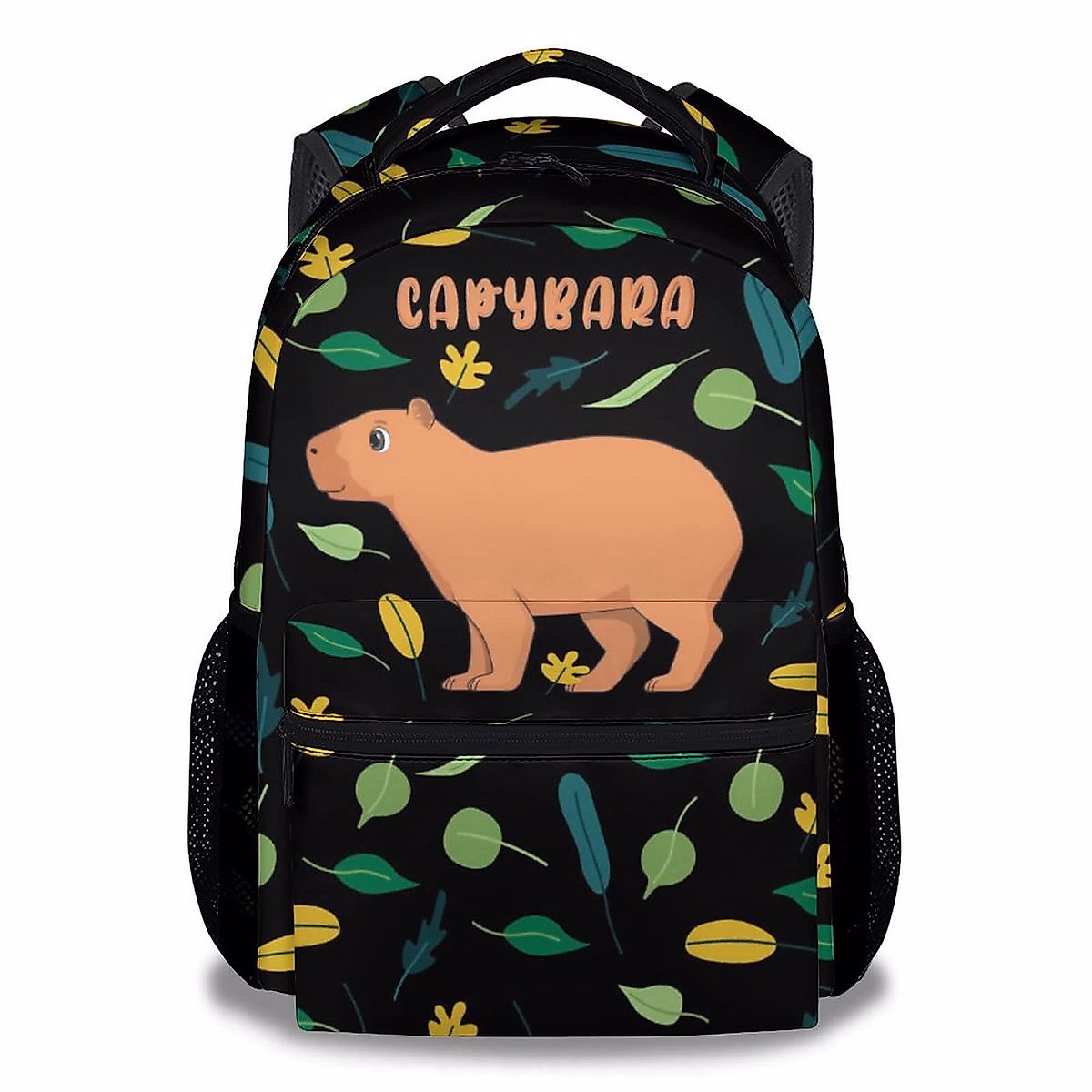 CUSPCOD Capybara Backpack for Girls Boys, 16 Inch School Bookbag with Adjustable Straps, Travel Bag Durable, Lightweight, Large Capacity