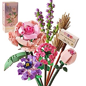 ZIYOSTAR Mini Bricks Flower Bouquet Building Sets, Artificial Flowers, DIY Unique Decoration Home, 547 Pieces Botanical Collection for Ages 8-12 yrs Old Girl for Gift (Not Compatible with Lego Set)