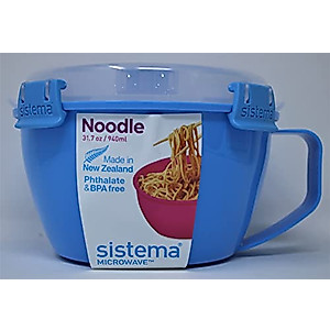 Sistema 21109 Microwave Cookware Noodle Bowl, 31.7 Ounce, Color may vary, Sold Individually.