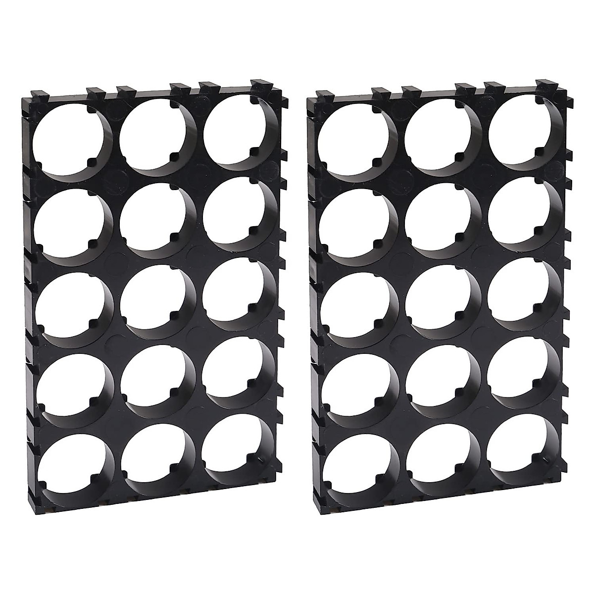 15Pcs 18650 Lithium Battery Cell Holder 3x5 Cell Spacer Bracket Stand Battery Storage Box Protection Board Cylindrical Battery Pack Safety Anti Vibration Plastic Case Box for DIY Fixed 18650 Battery