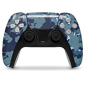 WraptorSkinz Skin Wrap compatible with Sony PS5 DualSense Controller WraptorCamo Old School Camouflage Camo Navy (CONTROLLER NOT INCLUDED)