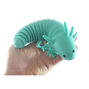 1 Teal Axolotl Fidget - Large Wiggle Articulated Jointed Moving Axolotyl Toy - Unique Gift, Lover, Decoration (1 Teal)