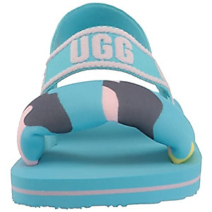 UGG K Zuma Sling Camopop Flat Sandal, Summer Sky, 3 US Unisex Little Kid