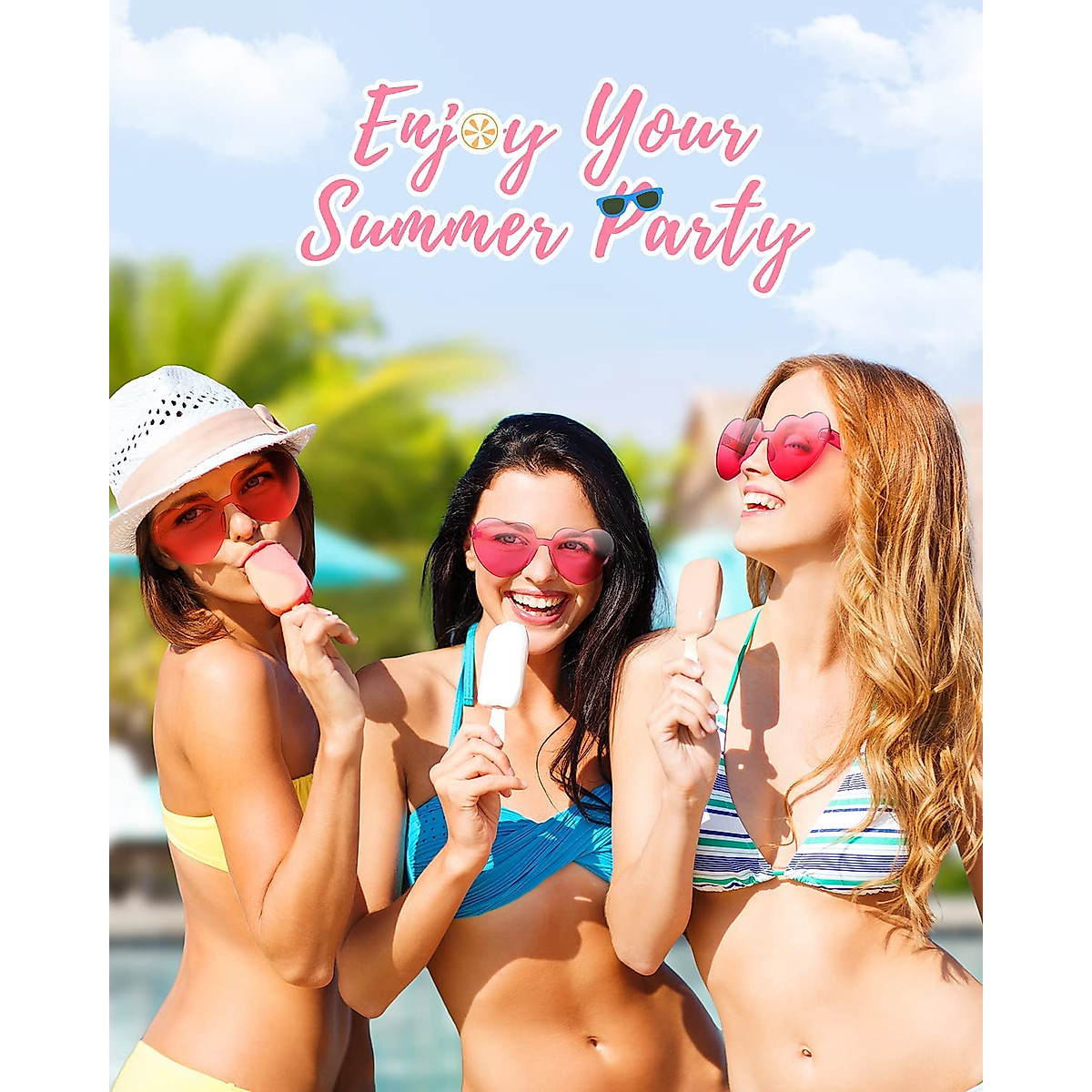 Gaiatop Heart Sunglasses for Women Candy Color Transparent Rimless Heart Glasses for Girls Cute Heart Shaped Sunglasses