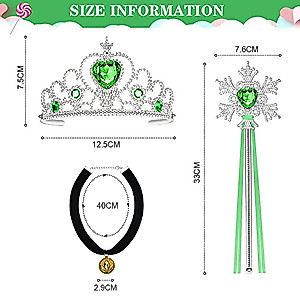 Vicloon Princess Dress Up Accessories, 3 Pcs Elsa Dress Up Set for Toddler Girls with Elsa Crown,Wand,Gift Sets for Little Girls Christmas Party Cosplay Set for 3+ Years Old