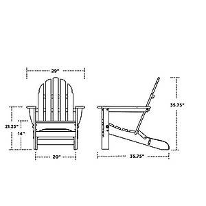 POLYWOOD AD5030MA Classic Folding Adirondack Chair, 35.00" x 29" x 35.00", Mahogany