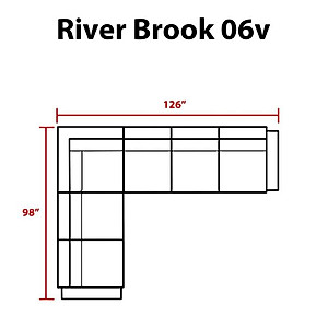 TK Classics Kathy Ireland River Brook 6 Piece Outdoor Wicker Patio Furniture Set 06v
