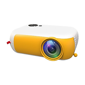WiFi Blue-Tooth Projector, Native 1080P HD Projector 14-100 inch Projection Screen Home Video Projector, Portable Wireless Projector Compatible with Computer/Mobile Phone/Tablet/USB Flash (Yellow)