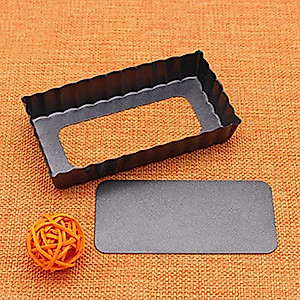 Luxshiny Pasties Grill Pan 2pcs 4 Non Loose Bread Tart Pan Quiche Tool with Dessert Cake Kitchen Removable Bakeware Loaf Stick Nonstick Inch Pie Bottom Baking Grill Pan Grill Pan Grill Pan Grill Pan