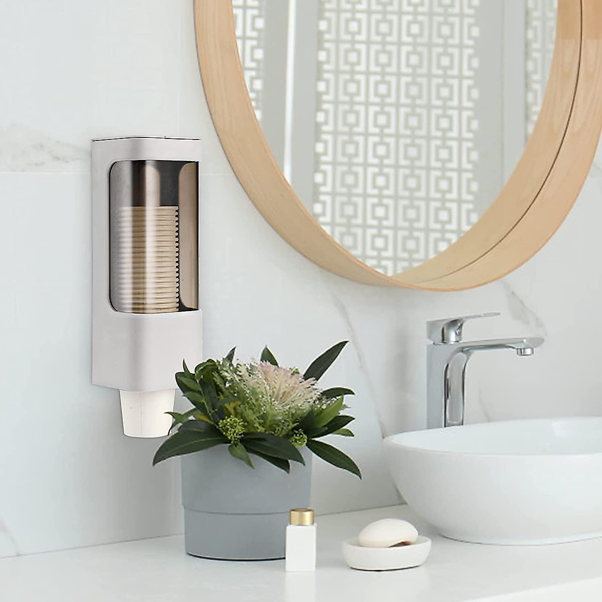 [300 Count - 4 oz] Small Paper Cups, Mouthwash Cups Bathroom Cups Mini Cups Small Disposable Cups