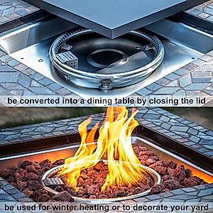 OutVue 30 inch Real Slate Propane Fire Pit Table, Gas Fire Pits for Outside Patio,50000 BTU Propane Fire Pits with Lid &Lava Rocks,Firepit for Garden,Yard