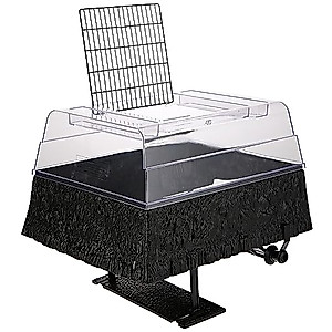 PENN-PLAX Reptology Turtle Topper – Above Tank Basking Platform That Safely Mounts to Standard Size Tanks Including 10g, 20L, 20H, 29g, up to 55 Gallons and 13” Wide – Black Color