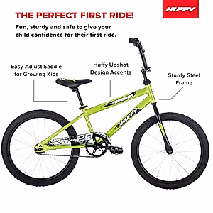 Huffy Upshot 12/16/20 Inch Boy's Bike for Kids, Multiple Color Options Available, Removable Training Wheels, BMX Design, Designed for Growth, Durable Construction, Quick Connect Assembly