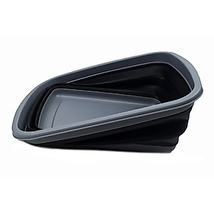 SAMMART 10L (2.6 Gallons) Collapsible Tub - Foldable Dish Tub - Portable Washing Basin - Space Saving Plastic Washtub (Dark Grey/Black, 1)