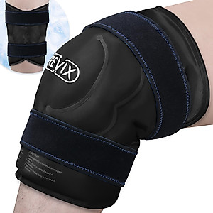 REVIX 20'' XXXL Reusable Ice Knee Wrap for Discomfort Reduction, Cold Therapy Gel Pack for Knee, Back, Shoulder Relaxation and Post-Workout Recovery, Soft Plush Lining Cold Pack