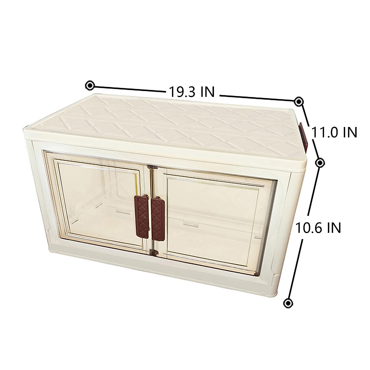 Safunion Closet Organizers and Storage 9.8 Gal, Stackable Storage Bins with Lids, Collapsible Storage Bins, Dual Open Plastic Storage Containers with Wheels for Closet, Dorm Room and Home (1 Pack)