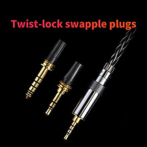 FiiO LC-RC Earphones/Headphone Upgrade Cable High-Purity Silver-Plated Monocrystalline Copper 2.5mm/3.5mm/4.4mm Swappable Plug