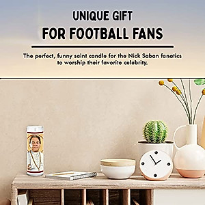 Saban Celebrity Prayer Candle - Funny Saint Candle - 8 inch Glass Prayer Votive - 100% Handmade in USA - Novelty Celebrity Gift