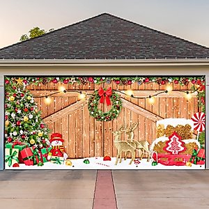 Christmas Garage Door Banner 6 x 13 ft Garage Door Christmas Decorations Large Christmas Backdrop Decoration Holiday Vinyl Cover Banner for Outdoor Indoor Home Nativity Xmas Wall Photo Background