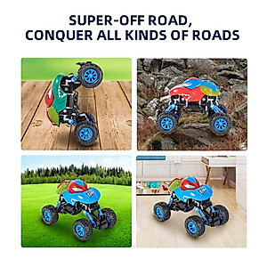 ELTUILMP Monster Trucks Toys for Boys Toddler Push Car 4 Pack Pull Back Car Vehicles Inertia Educational Toy Cars Friction Powered Cars Toys for 3 4 5 6 7 Year Old Boys Girls Birthday for Kids