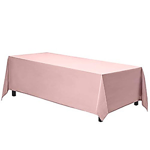 Gee Di Moda Rectangle Tablecloth - 70 x 120 Inch | Pink Rectangular Table Cloth in Washable Polyester | Great for Buffet Table, Parties, Holiday Dinner, Wedding & Baby Shower