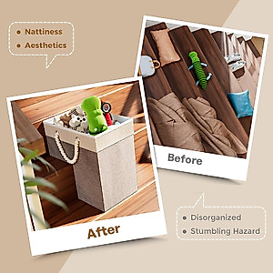 Gachiwar Stair Storage basket,16" L x 10" W x 16" H,dirty clothes basket,hanging baskets for organizing carpeted stairs,book，wooden