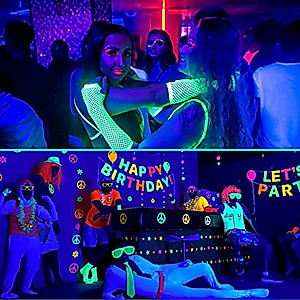 Briignite Black Light, Dimmable Blacklight 35W, Black Lights with Plug and Switch, 76 LED Black Lights for Glow Party, 385-400nm, IP44 Waterproof UV Light for Body Paint, Fluorescent Poster, 2Pack