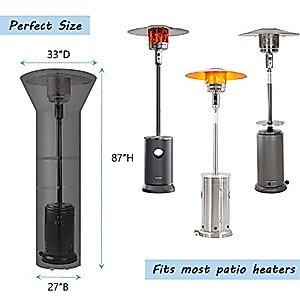Patio Heater Outdoor Covers With Zipper and Storage Outdoor Heater Cover Waterproof, Heavy Duty Tear-Proof, Wind-Resistant, Sunlight-Resistant, Dustproof Cover or Patio Heater Black 87"X 33"X 27"